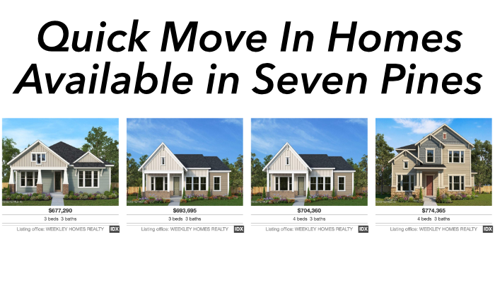 Quick Move In Homes Available in Seven Pines